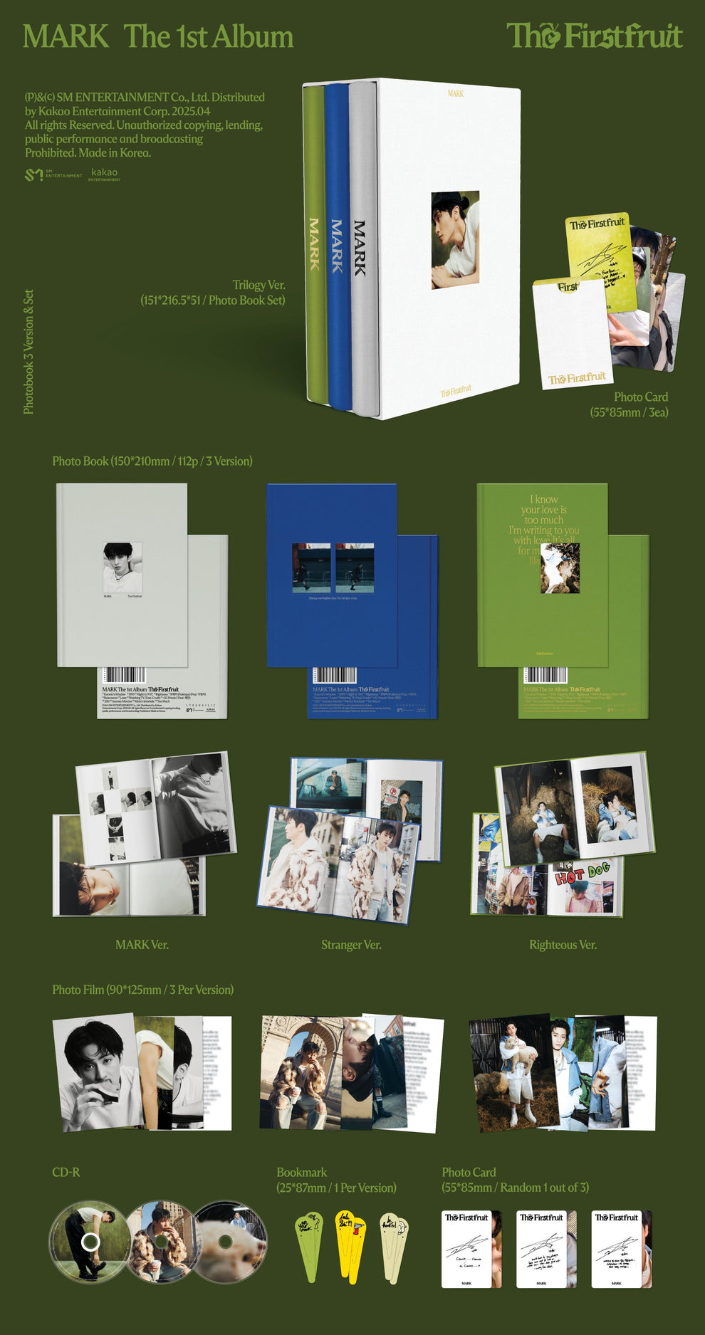 MARK - 1st Full Album [The Firstfruit] (Photobook Ver.) (3 TYPES Rando ...
